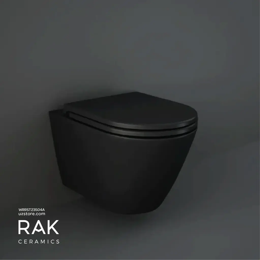 RAK Ceramics Resort 365mm Wall Hung WC - Matt Black RST23504A | UZ Store