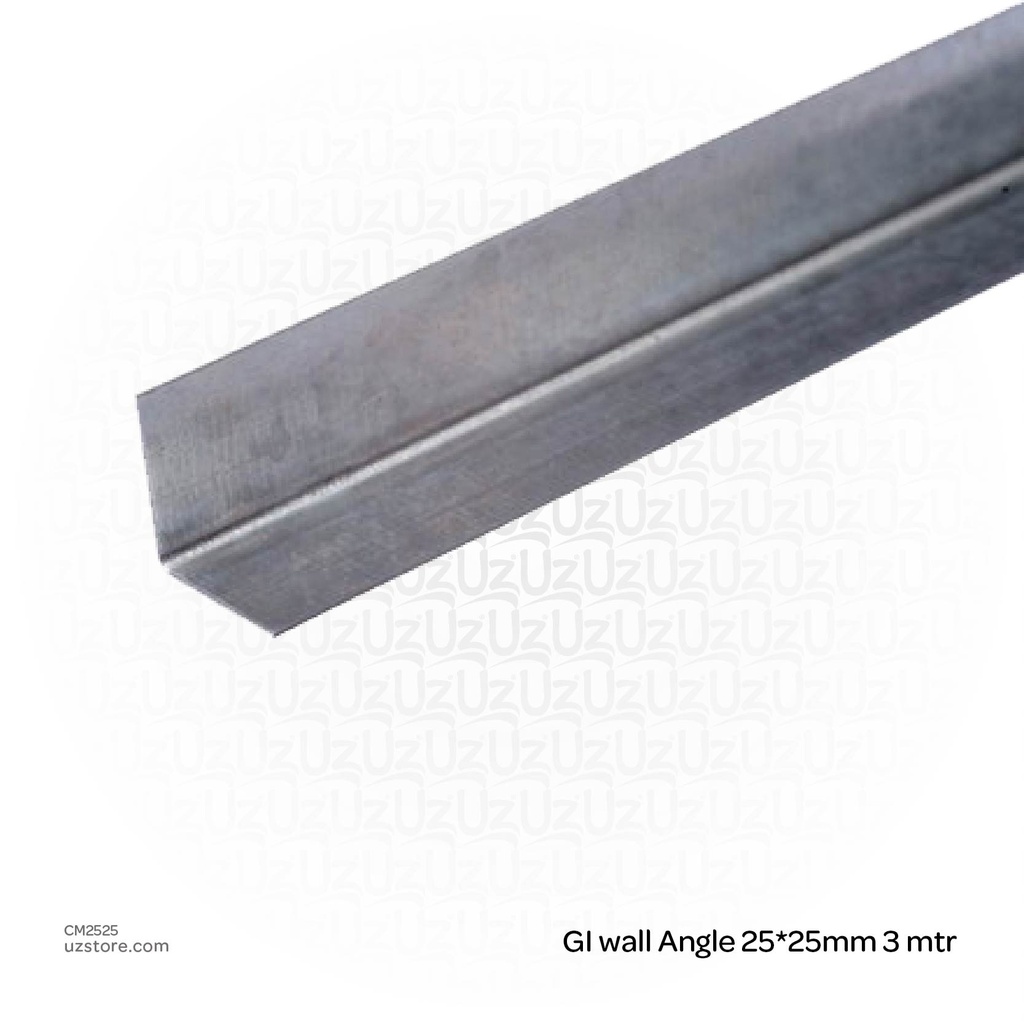 GI wall Angle 25*25mm 3 mtr | UZ Store