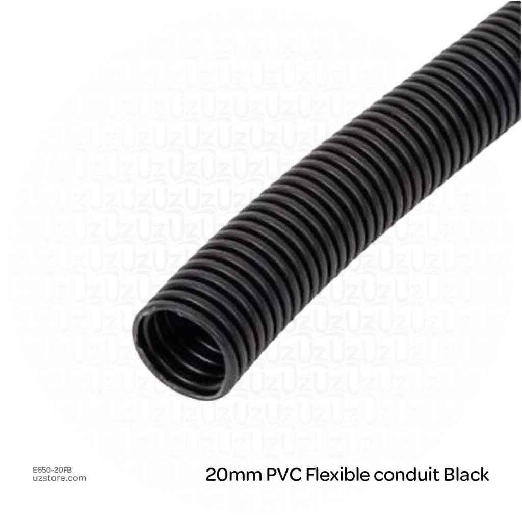 20mm PVC Flexible conduit Black | UZ Store