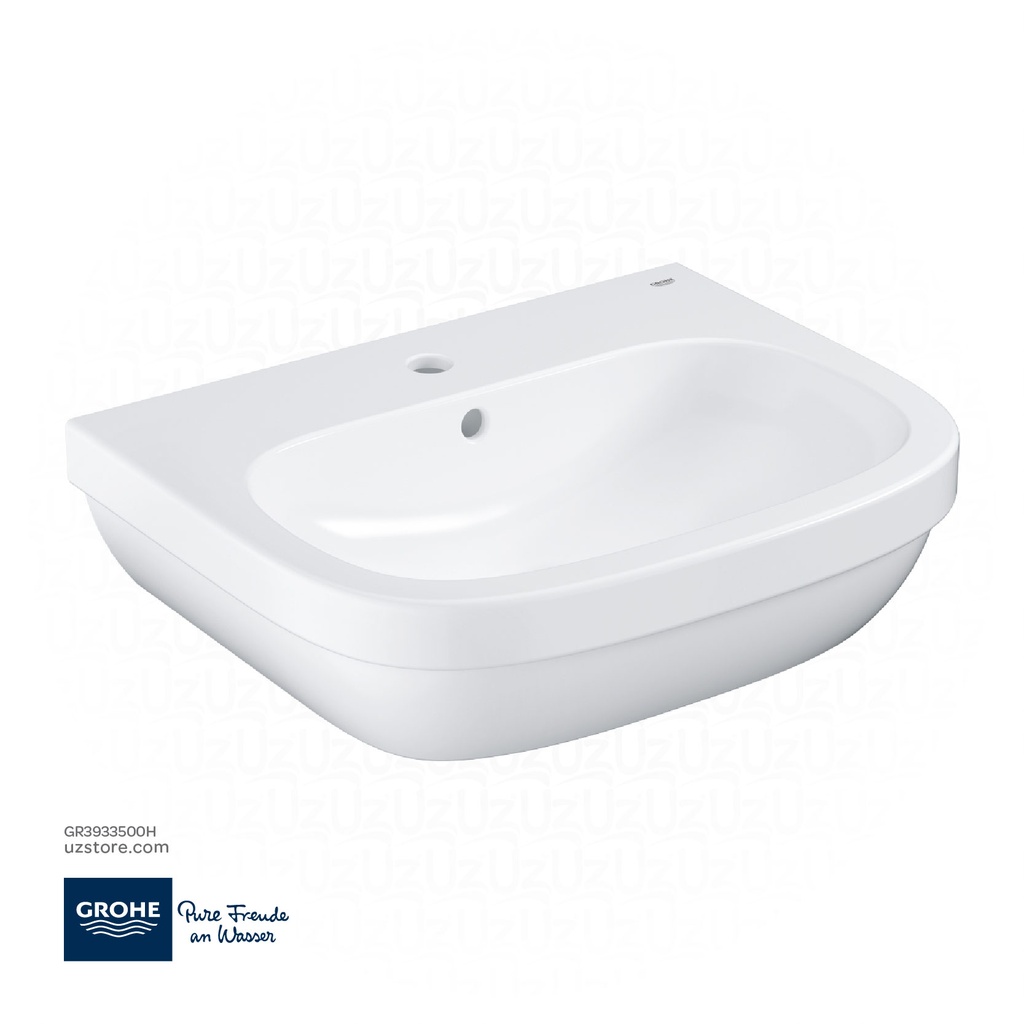 GROHE Euro Ceramic Wash basin 60 with PureGuard , 3933500H , alpine ...