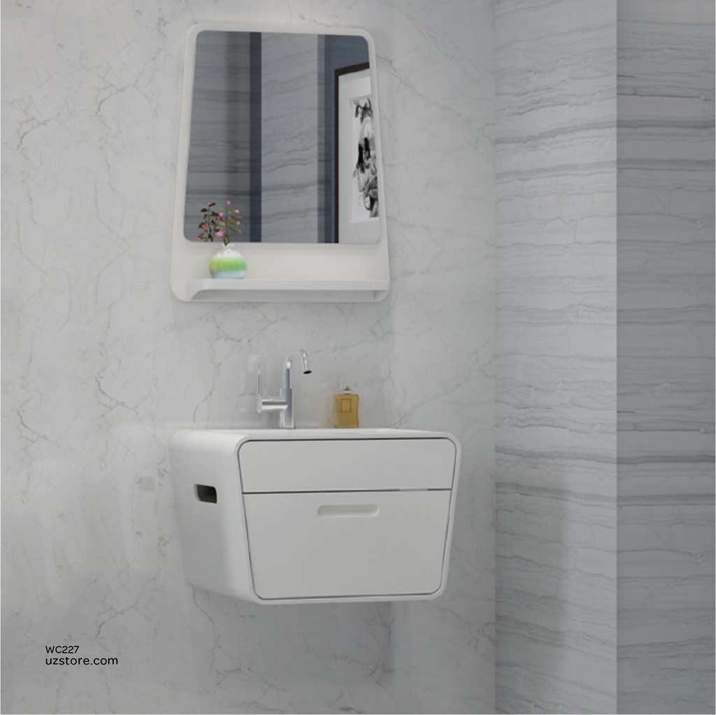 PolyMarble WashBasin, Mirror and Shelf KZA-1951060 600*450*400 | UZ Store