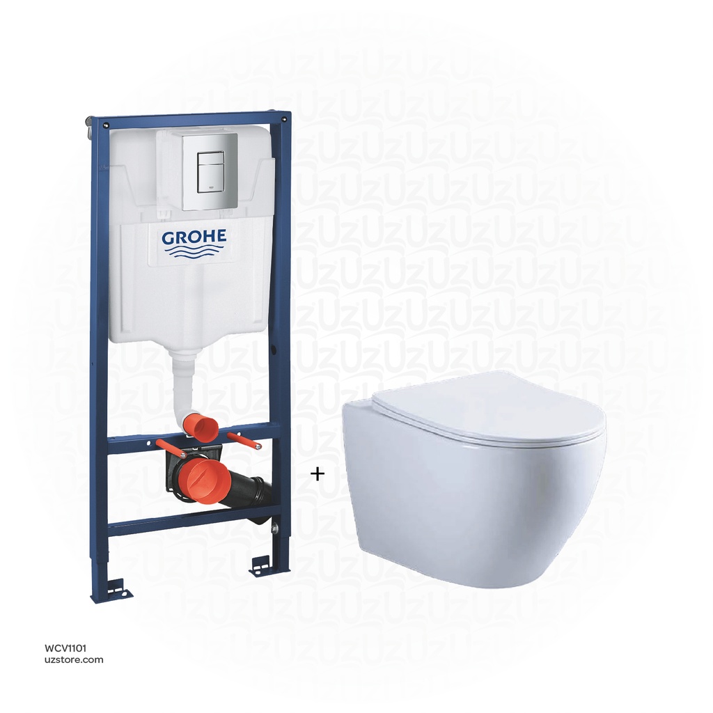Concealed WC Bundle 101 (GROHE Rapid SL +Vlavu WC Wall Hung) | UZ Store