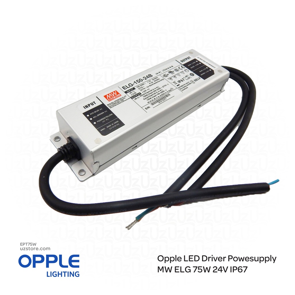 OPPLE LED Driver Powersupply MW ELG 75W 24V IP68, 401001056000 | UZ Store